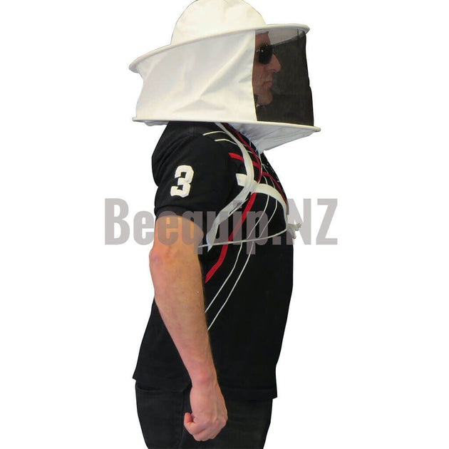 Round Hat Veil W String White | Protective Clothing | Beequip